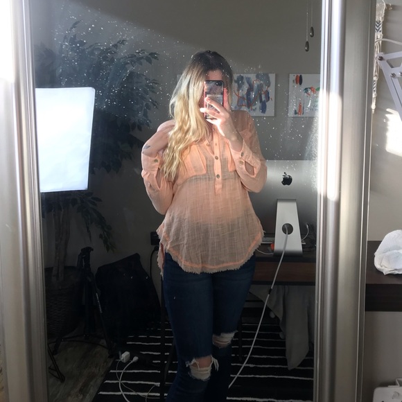 Free People | Tops | Free People Talk To Me Button Down | Poshmark